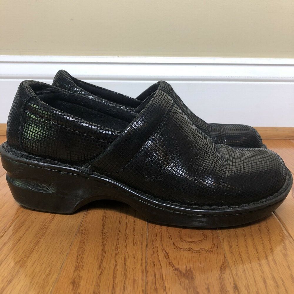 Boc Born Concept Shiny Metallic Black Clog Shoe - Gem